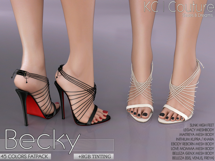 Second Life Marketplace - -KC- BECKY HEELS / 45 COLORS FATPACK