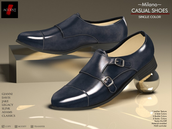 Second Life Marketplace - Accent - Shoes -Milano- Azure
