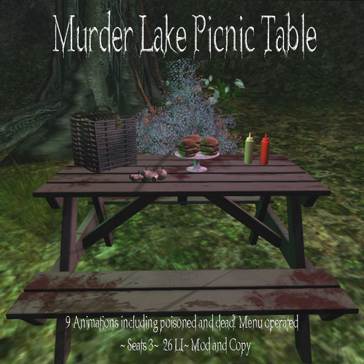 Second Life Marketplace - Murder Lake Picnic Table