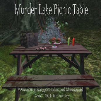Second Life Marketplace - Murder Lake Picnic Table
