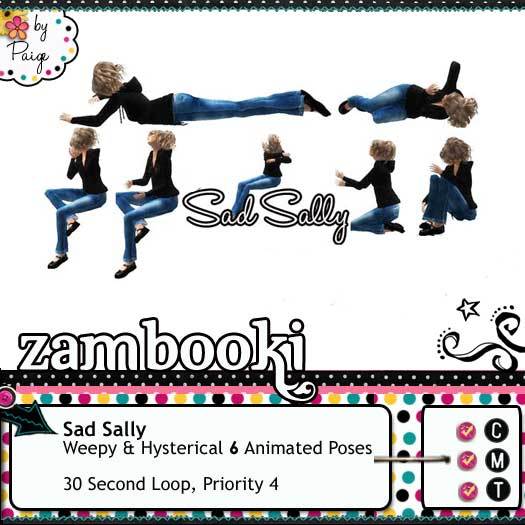 Second Life Marketplace - Zambooki 6 Sad Sally Animations - Chair ...