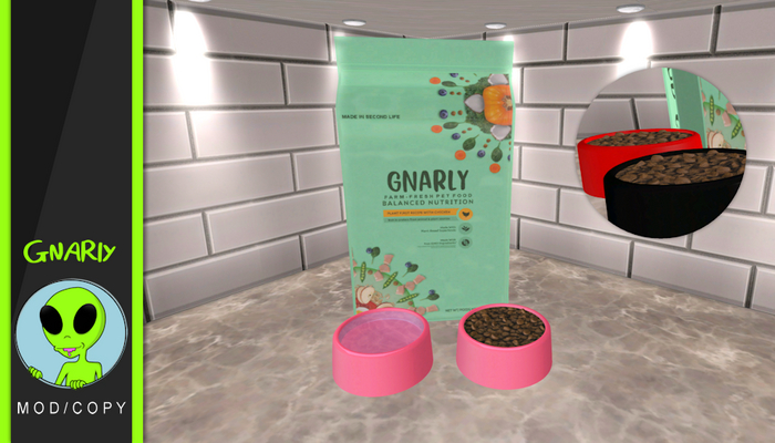 Second Life Marketplace - Gnarly. - Pet Food Chicken Set - Pink