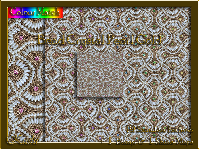 Second Life Marketplace - Bead Crystal Pearl Gold Seamless Texture Pack