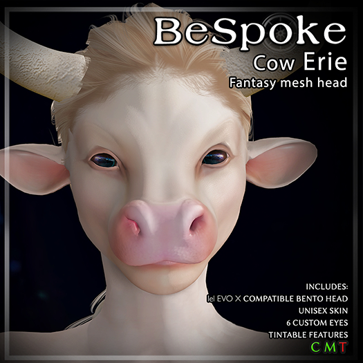 Second Life Marketplace - BeSpoke - Cow Erie - Bento Head