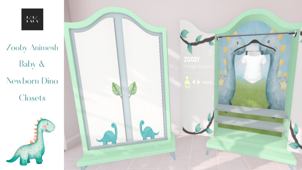 Second Life Marketplace - {KK} Zooby Animesh ~ Baby & Newborn Dino Closets