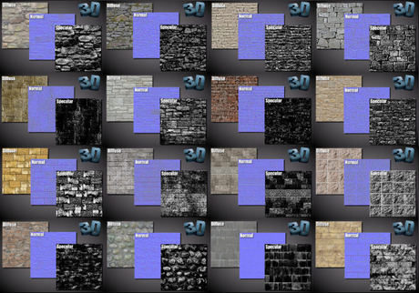 Second Life Marketplace - JU Very Big Stone Wall Pack 3D Textures Full Perm