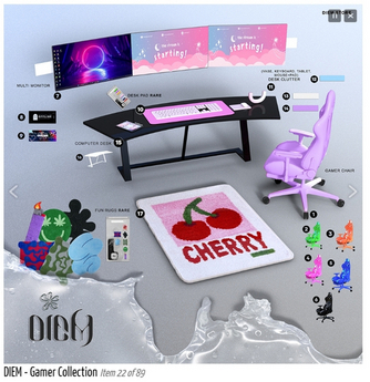 Second Life Marketplace - DIEM - Gamer Collection - Pink Set