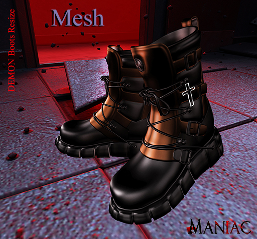 Second Life Marketplace - DEMON Men Boots Mesh - BROWN