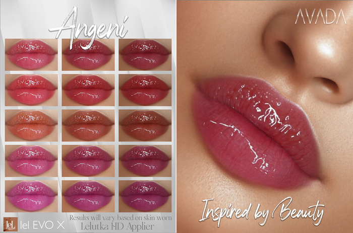 Second Life Marketplace - Avada Angeni Lipstick - Lelutka Evo(X) - DEMO