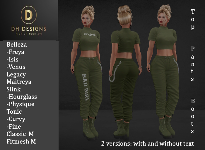 Second Life Marketplace - DH Cargo Combat Outfit Olive