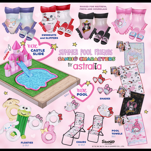 Second Life Marketplace - Astralia x Sanrio - Summer Pool Friends ...