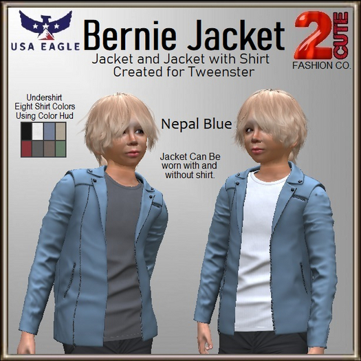 Second Life Marketplace - Bernie Jacket [2cute] Nepal Blue