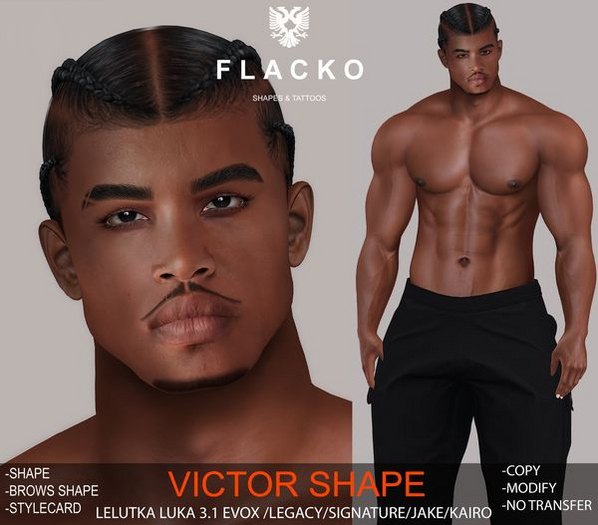 Second Life Marketplace - Flacko - Shape Victor Lelutka Luka 3.1 EvoX