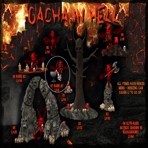 Second Life Marketplace - 31 )O( GC: Gacha In Hell RARE #1