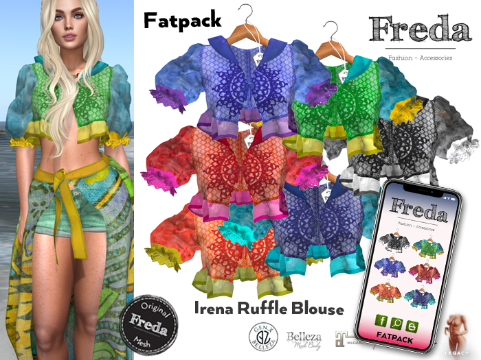 Second Life Marketplace - "Freda" Fatpack Irena Blouse Mix w.6 col. HUD ...