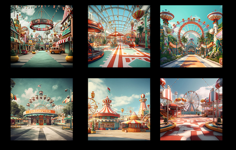 Second Life Marketplace - SATO - Fun park Backdrop Full perm Textures