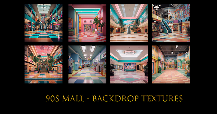 Second Life Marketplace - SATO - 90s Mall Backdrop Full Perm Textures