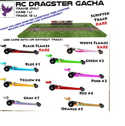 Second Life Marketplace - [ free bird ] RC Dragster - Blue #1 (boxed)
