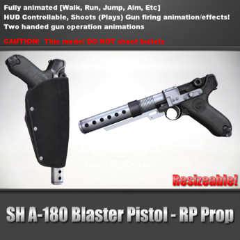 Second Life Marketplace - SH RP Prop Gun - A-180 Blaster Pistol