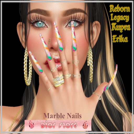 Second Life Marketplace - Marble XXl Long Nails