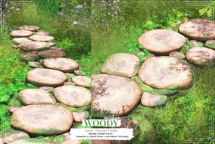 Second Life Marketplace - Ariskea [Woody] Wood Stump Path Set