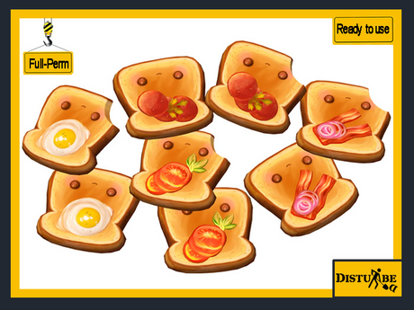 Second Life Marketplace - ::DisturbeD:: Kawaii Cute Toast Pack - FULL ...