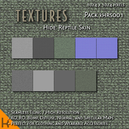Second Life Marketplace - [kHRS001] 1024px Pale green reptile hide ...