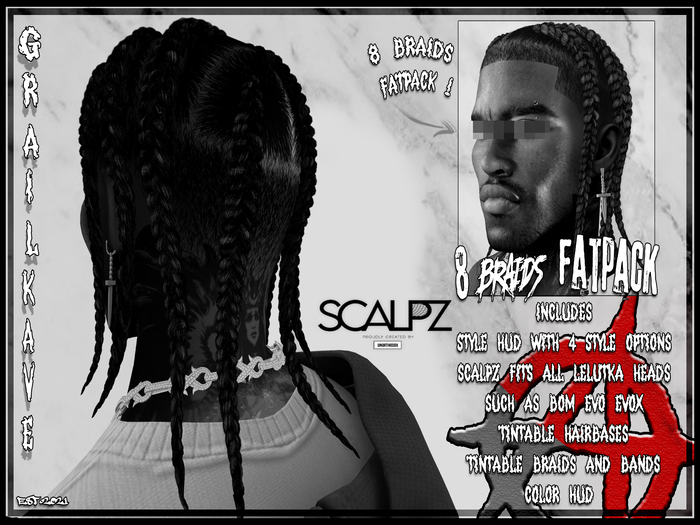 Second Life Marketplace - [GK] 8 BRAIDS FATPACK [ADD ME] [DEMO]