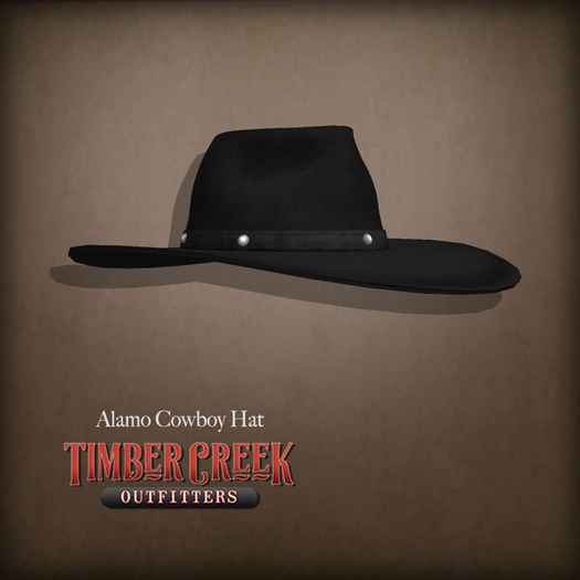 Second Life Marketplace - [Timber Creek] Alamo Cowboy Hat-Midnight