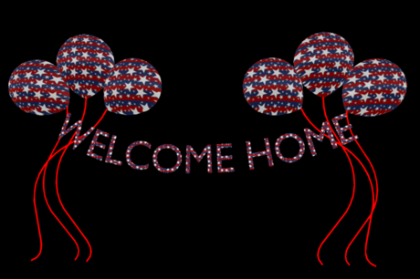 Second Life Marketplace - Welcome Home Banner Balloons Red White & Blue