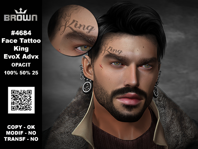 Second Life Marketplace - 4684 Face Tattoo King EvoX Advx