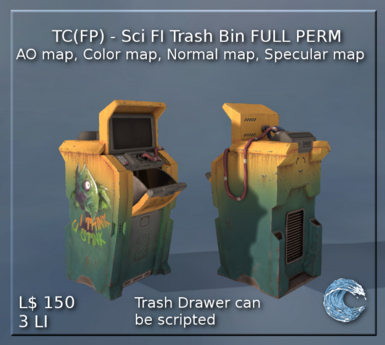 Second Life Marketplace - TC(FP) - Sci Fi Trash Bin FULL PERM