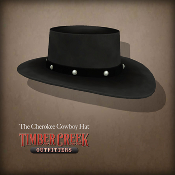 Second Life Marketplace - [Timber Creek] The Cherokee Cowboy Hat-Midnight