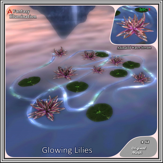 Second Life Marketplace - Water Lilies - Glowing Water Lilies