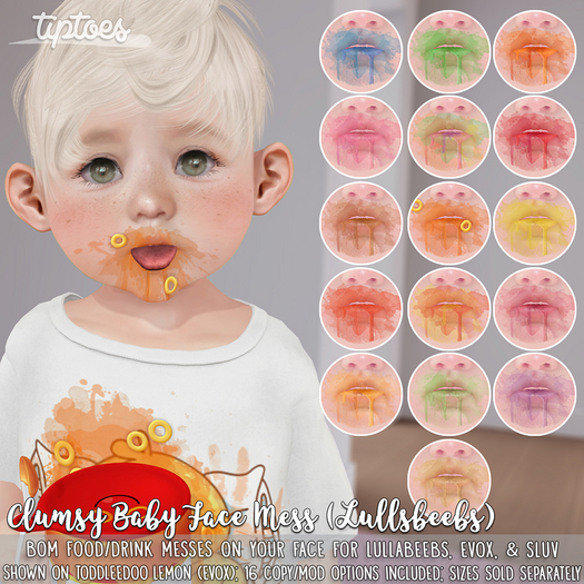 Second Life Marketplace - . tiptoes - Clumsy Baby Face Mess - LullaBeebs
