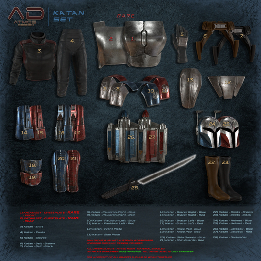 Second Life Marketplace - Katan Brown SET + 01 RARE Katan CHESTPLATE ...