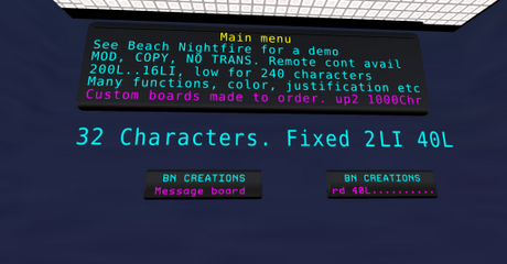 Second Life Marketplace - Scrolling Message board 2L-S V1.4