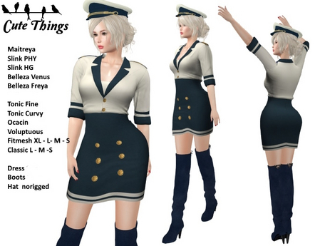 Second Life Marketplace - [CT] Marine Female Uniform Outfit Blu ...