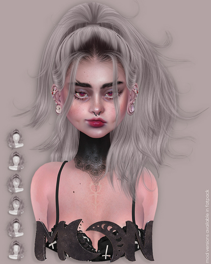 Second Life Marketplace - Moon. Hair // - Reds - Wave