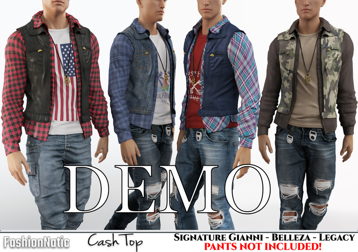 Second Life Marketplace - Demo Cash Male Jacket with Shirt & Top ...