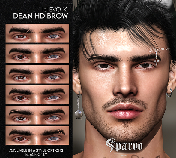 Second Life Marketplace - [SPARVO] Dean HD Brow+Piercing