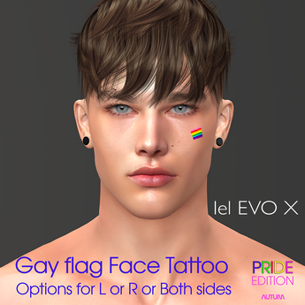 Second Life Marketplace - Autum - Gay Face Flag PRIDE Edition Tattoo BOM