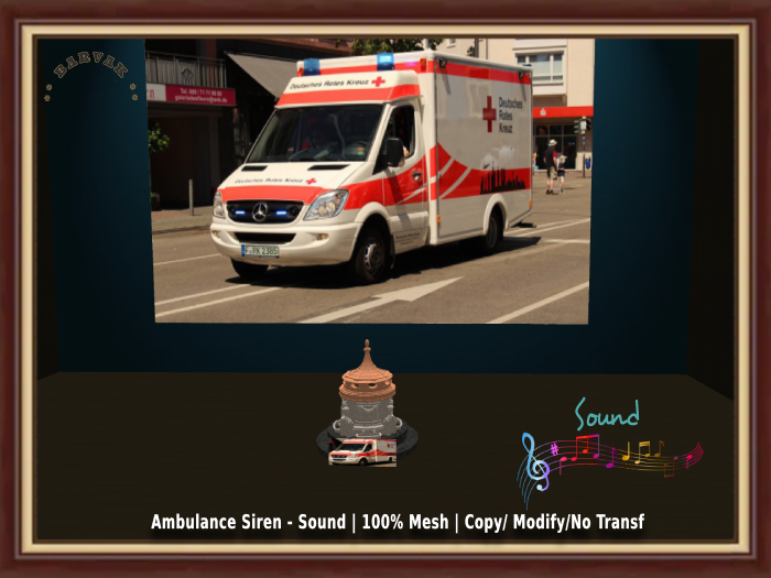 Second Life Marketplace - BARVAK - Ambulance Siren - Sound - Decoration