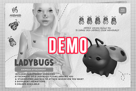 Second Life Marketplace - MishMish - Ladybug Attachment DEMO