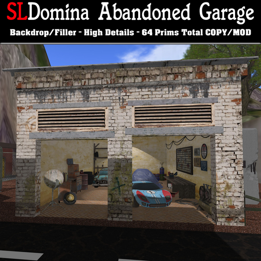 Second Life Marketplace - SLDomina Abandoned Garage - Filler Building ...