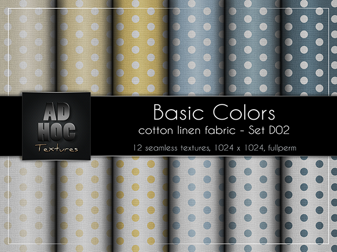 Second Life Marketplace - AD HOC - BASIC COLORS - Set D02 - Baumwolle ...