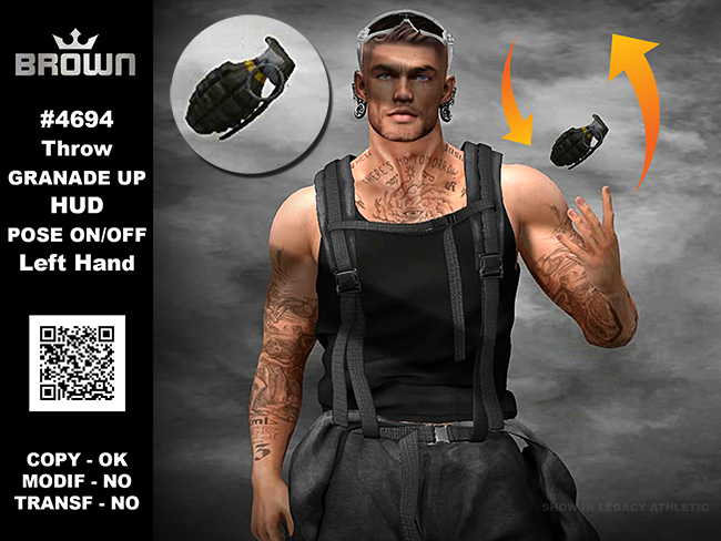 Second Life Marketplace - 4694 Throw GRANADE UP - HUD POSE ON OFF ...