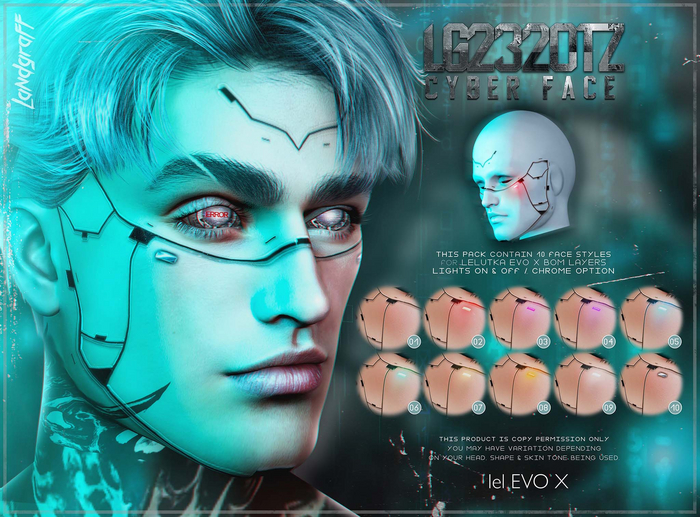 Second Life Marketplace - Landgraff - LG2320TZ Cyber Face