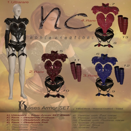 Second Life Marketplace - [NC] - Roses Armor SET ULTRARARE - Maitreya