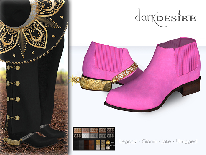 Second Life Marketplace - [[dD]] Botines Charros - 07 Pink - Mexican ...
